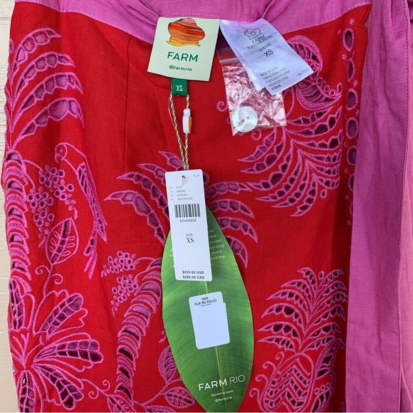 FARM Rio | Skirts | Farm Rio Red Palm Tree Richelieu Wrap Midi Skirt ...